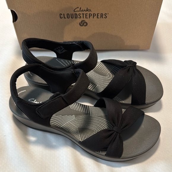 Clarks | Shoes | Clarks Sandals Womens 1 Black Arla Shore | Poshmark
